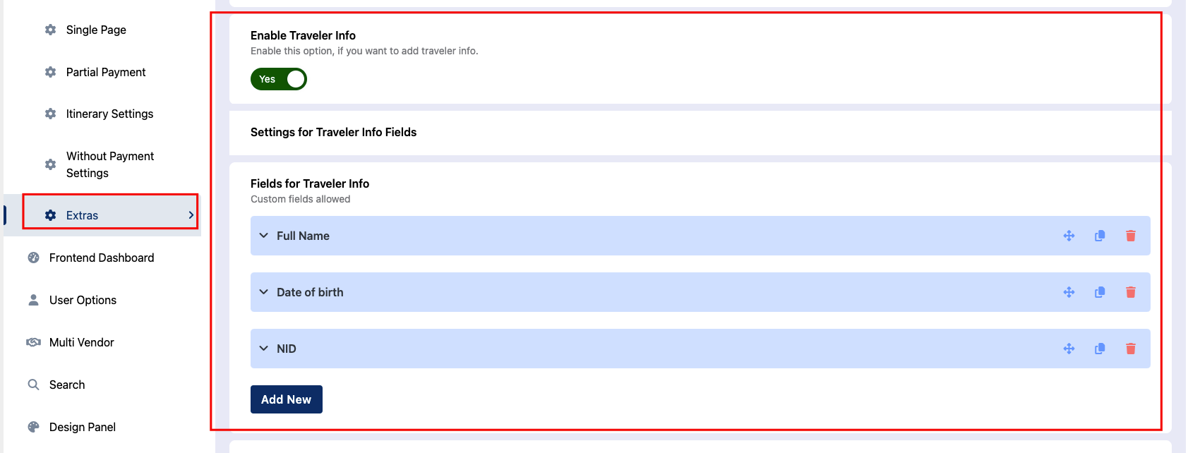 Tours Options - Themefic