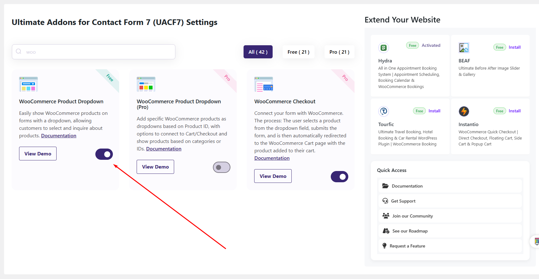 Contact Form 7 Woocommerce Addon Themefic