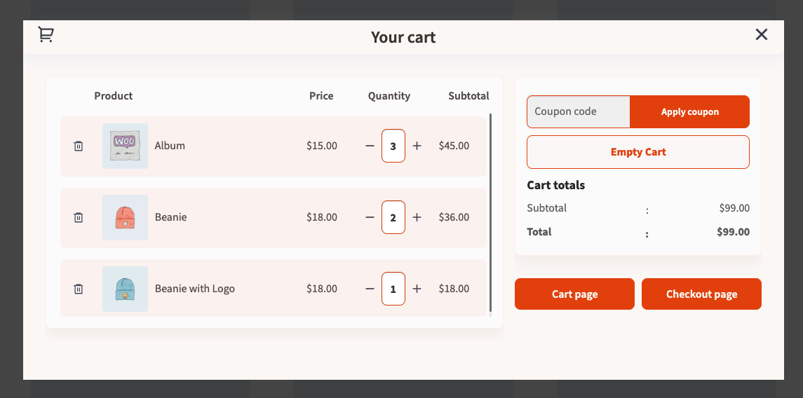 Cart Settings - Themefic