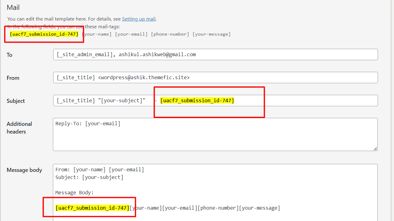 Submission ID - Themefic