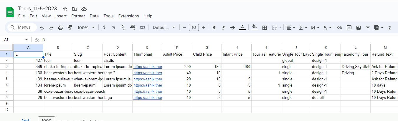Tour Import Export - Themefic