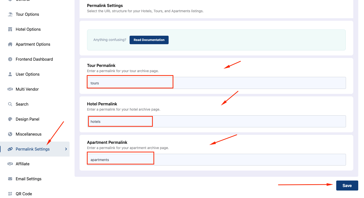 Permalink Settings - Themefic