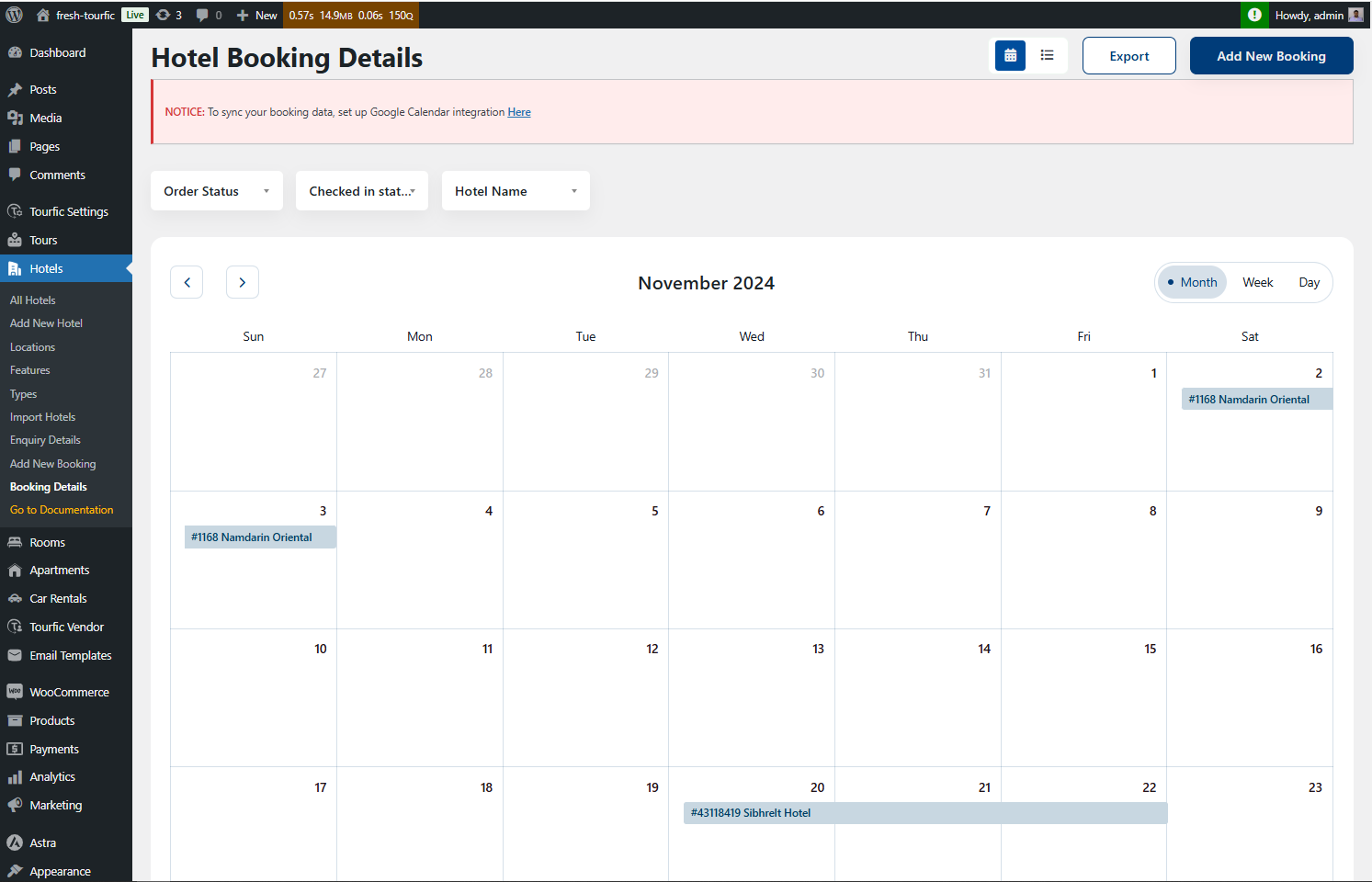 Booking Details - Themefic