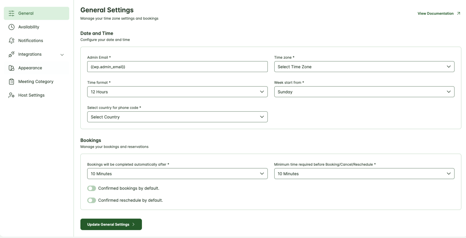 General Settings - Themefic